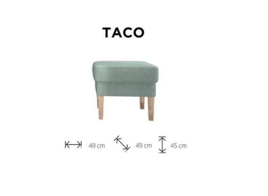 Taburet tapitat TACO – L49 x l49 x h 45 cm - Nomi.ro